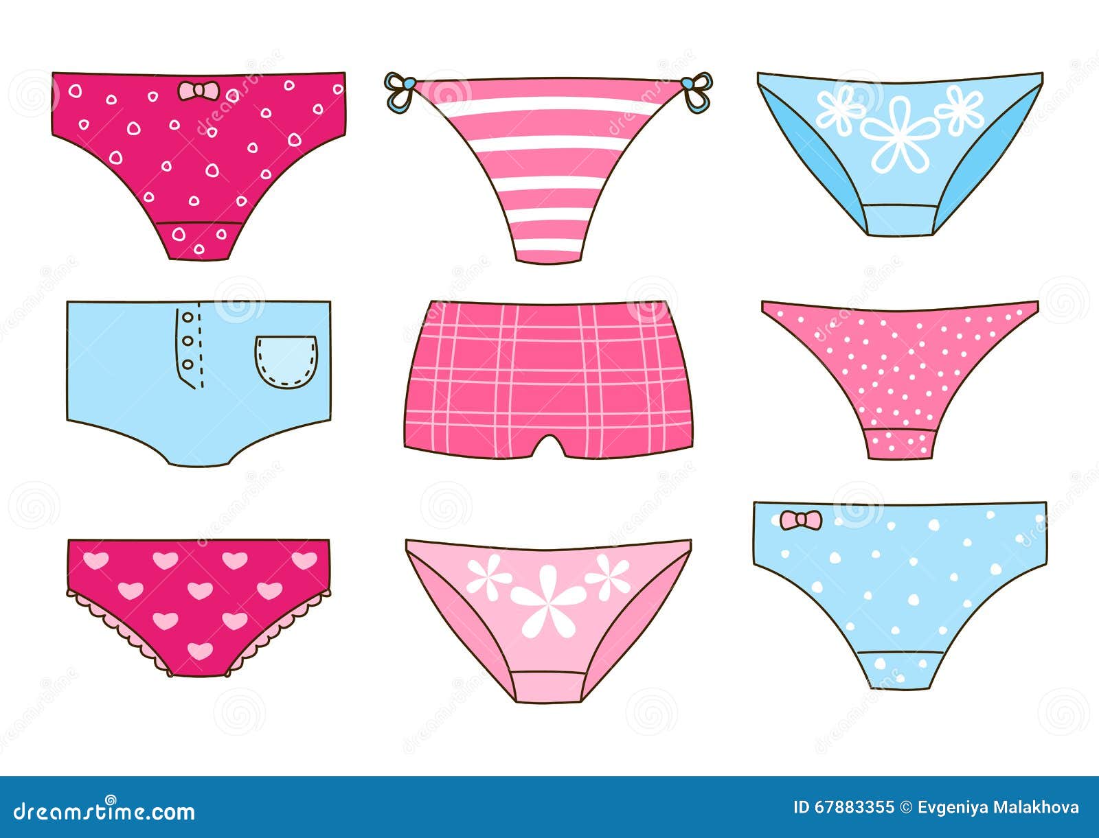 Set Of Cute Panties Stock Vector Illustration Of Color 67883355