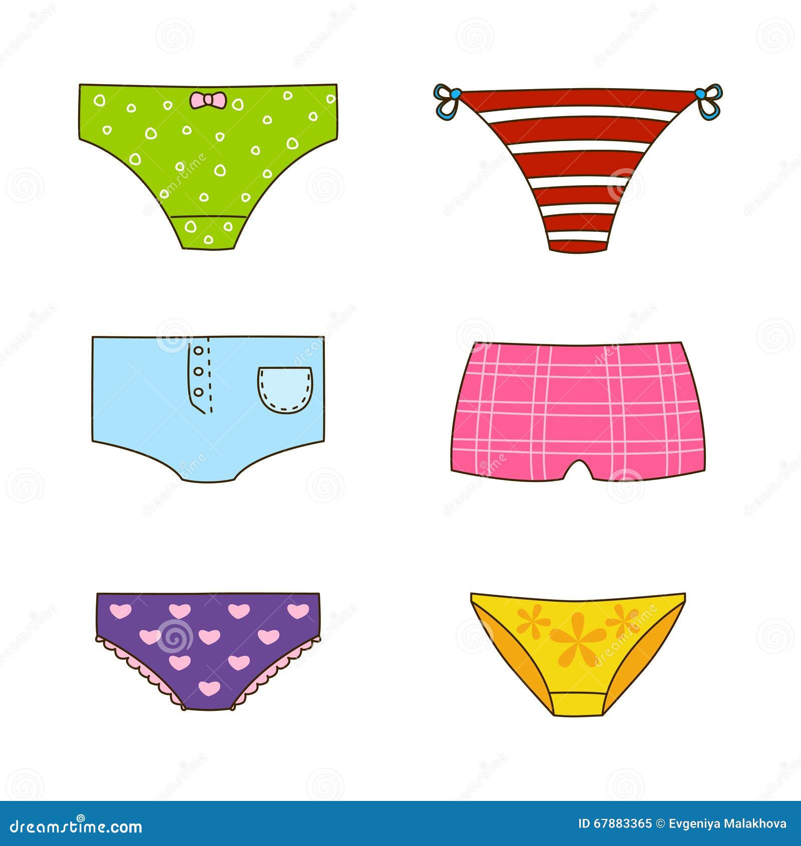Set Of Cute Panties Stock Vector Illustration Of Collection 67883365