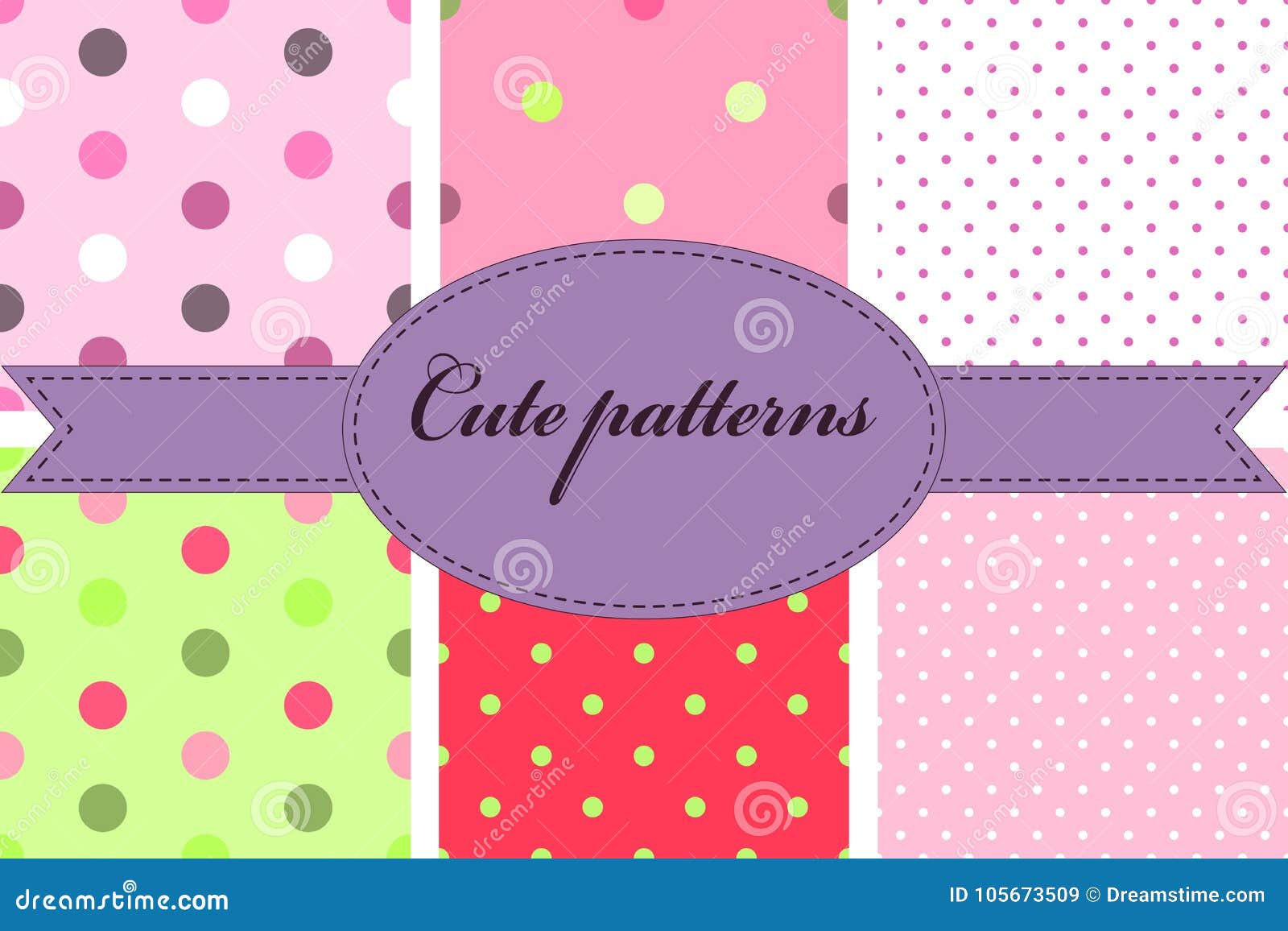 A Set of Seamless Texture with Small Circles Stock Vector ...