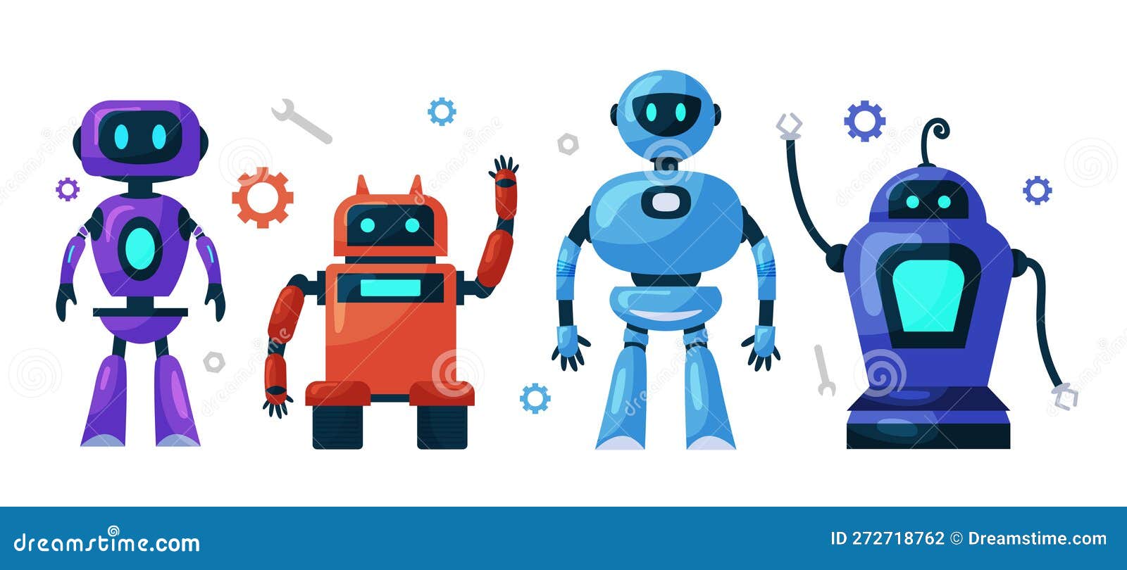Set Of Cute Robots, Chatbots, AI Bots Characters Design Vector. AI ... Set Of Cute Robots, Chatbots, AI Bots Characters Design Vector. AI ...