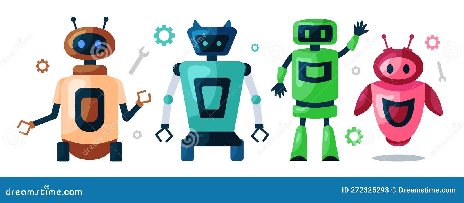 Set Of Cute Robots, Chatbots, AI Bots Characters Design Vector. AI ... Set Of Cute Robots, Chatbots, AI Bots Characters Design Vector. AI ...