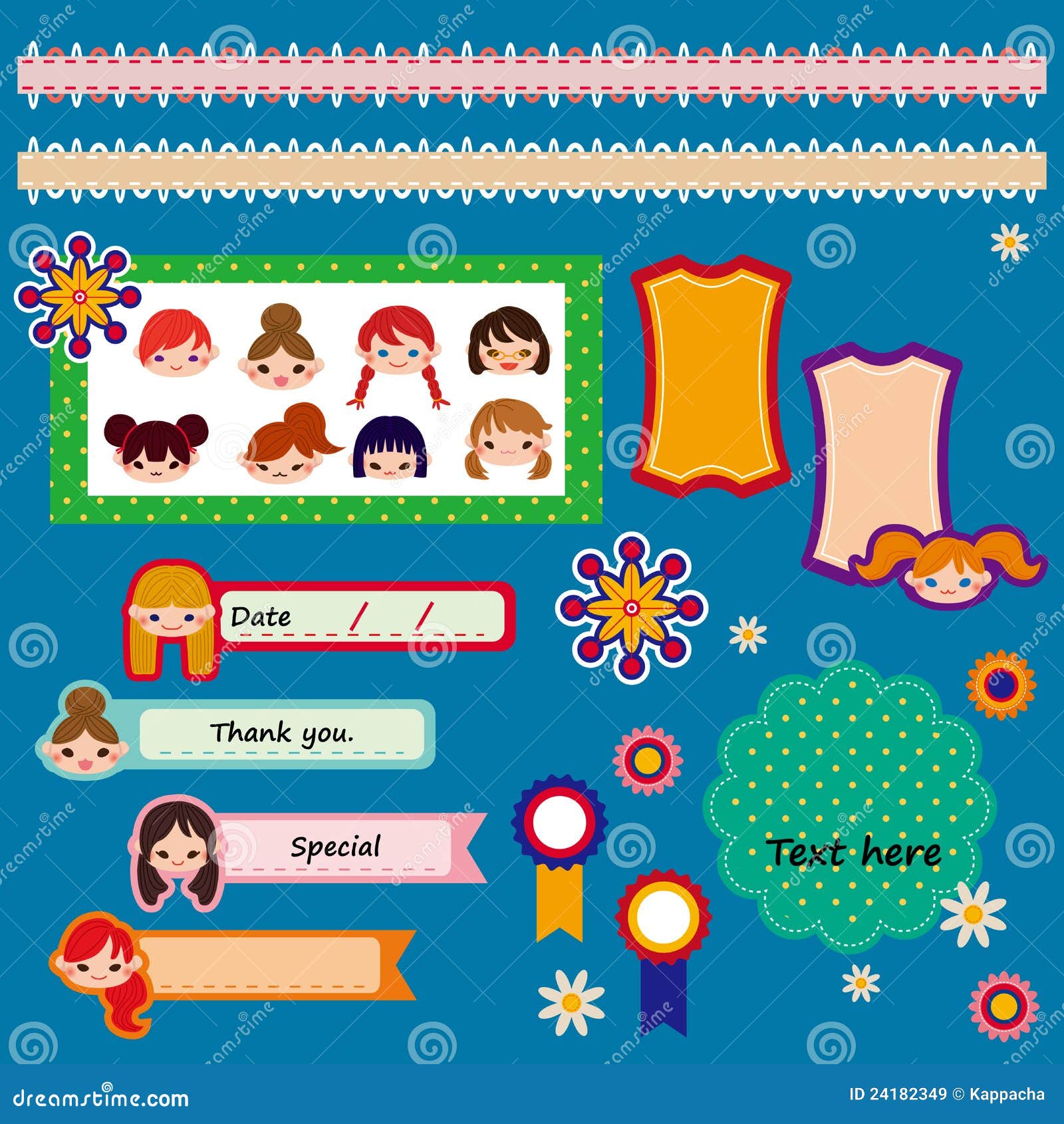 Cute Scrapbook Templates For Planner Vector Illustration ...