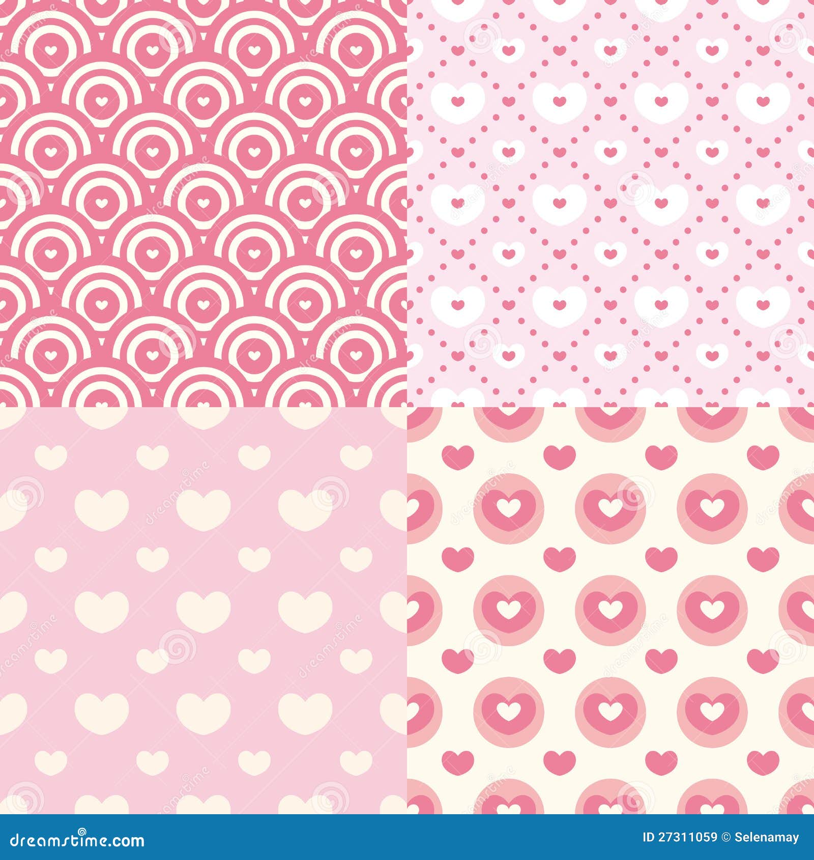 Set of Cute Seamless Patterns Stock Vector - Illustration of style ...