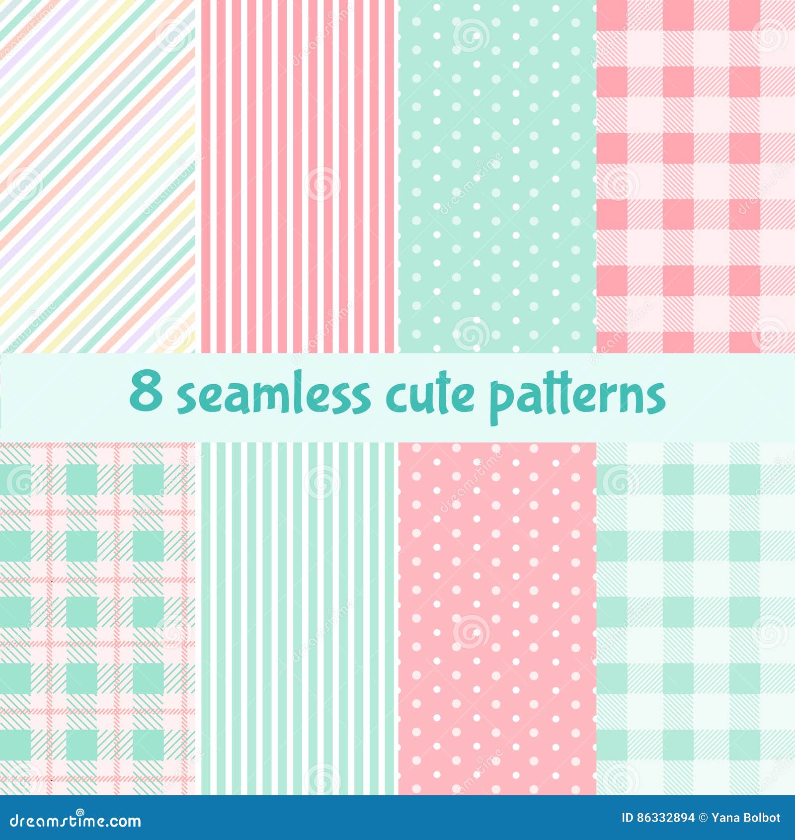 Set of Cute Seamless Patterns Stock Vector - Illustration of abstract ...