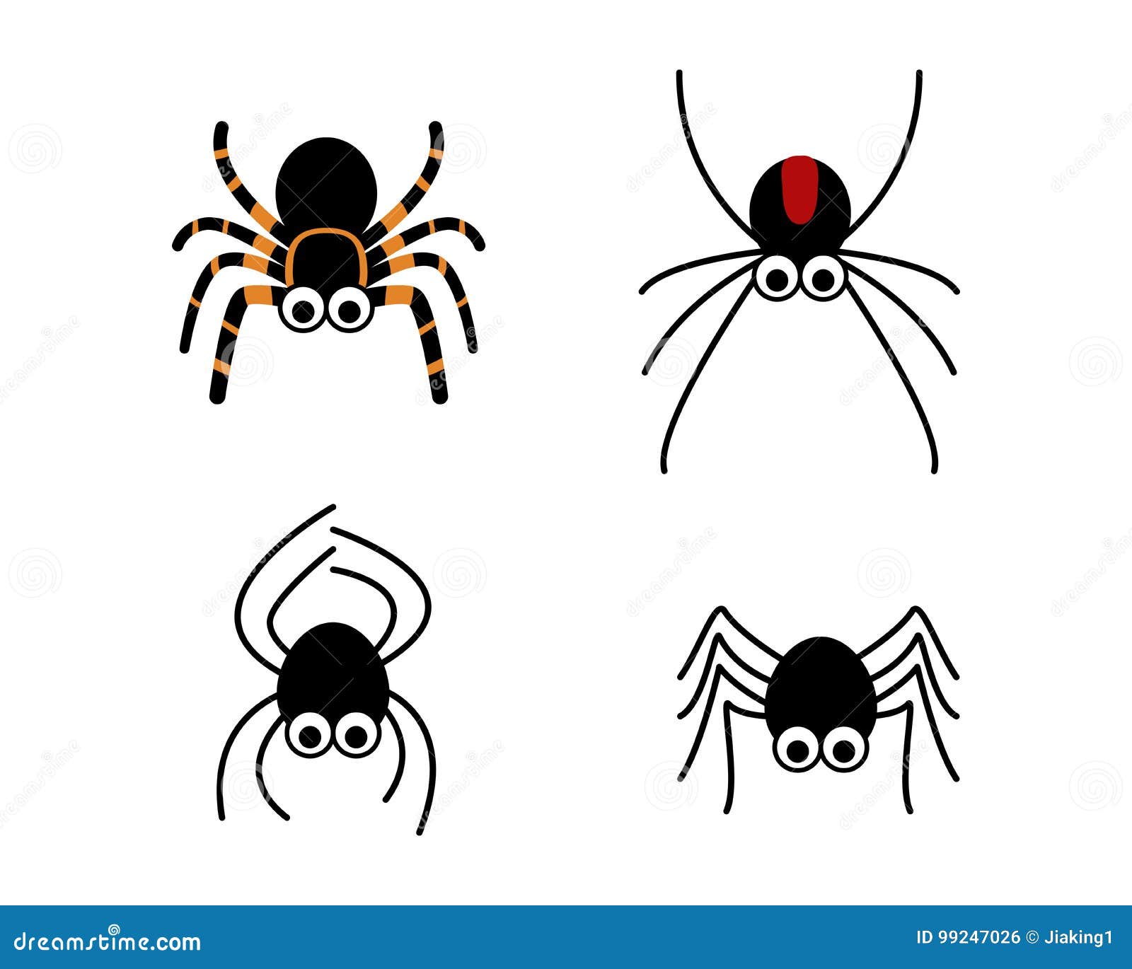 Friendly Spiders Clipart