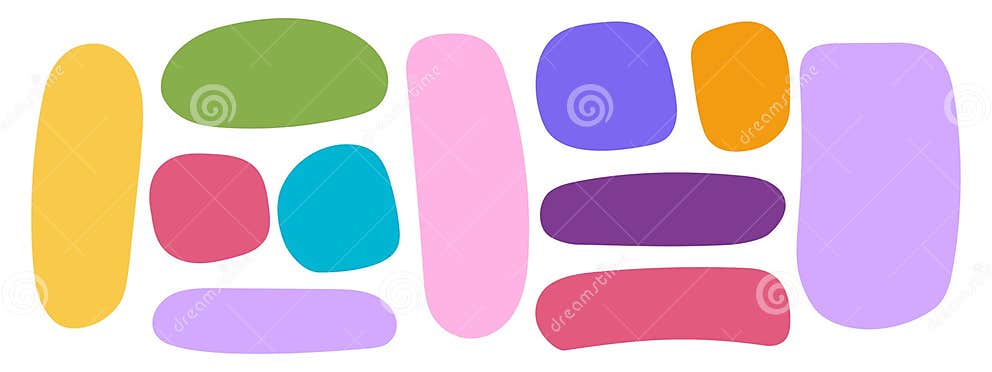 Set of Cute Textbox Frames in Doodle Style. Organic Shapes for Tags ...