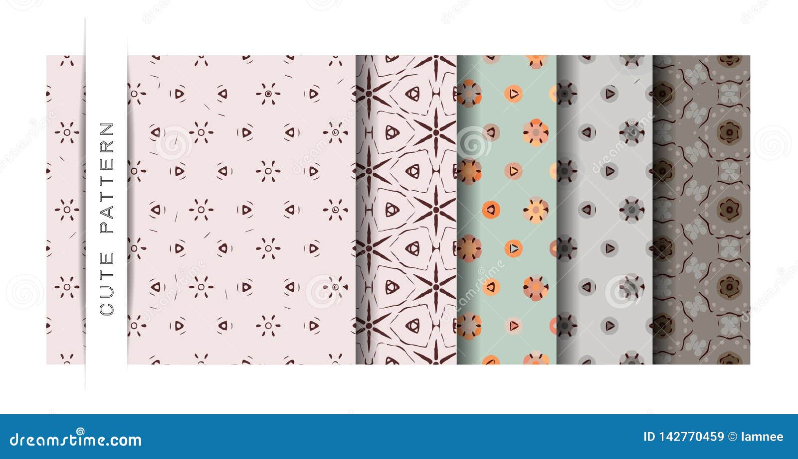 Set of the Cute Wallpaper Pattern Background Stock Vector ...