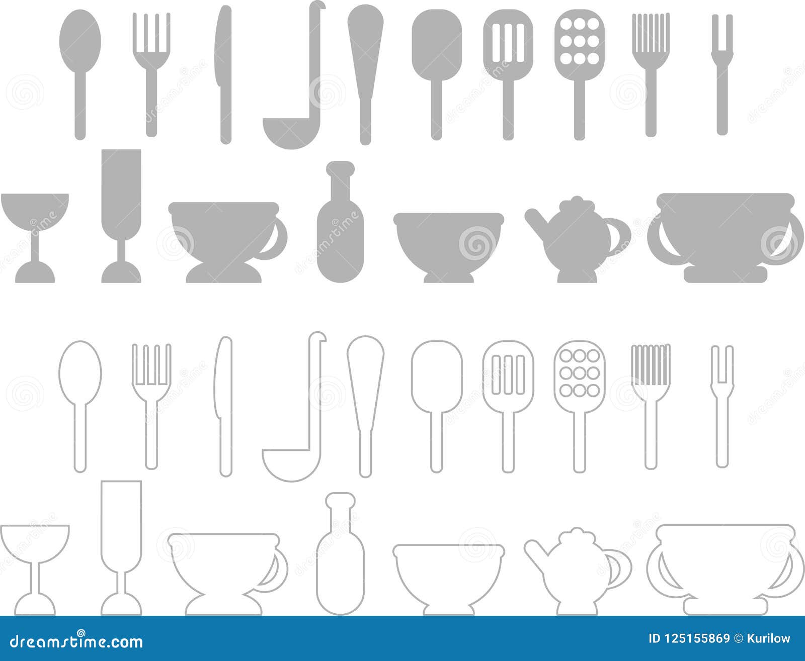 A Set of Cutlery. Vector Illustration Stock Vector - Illustration of ...