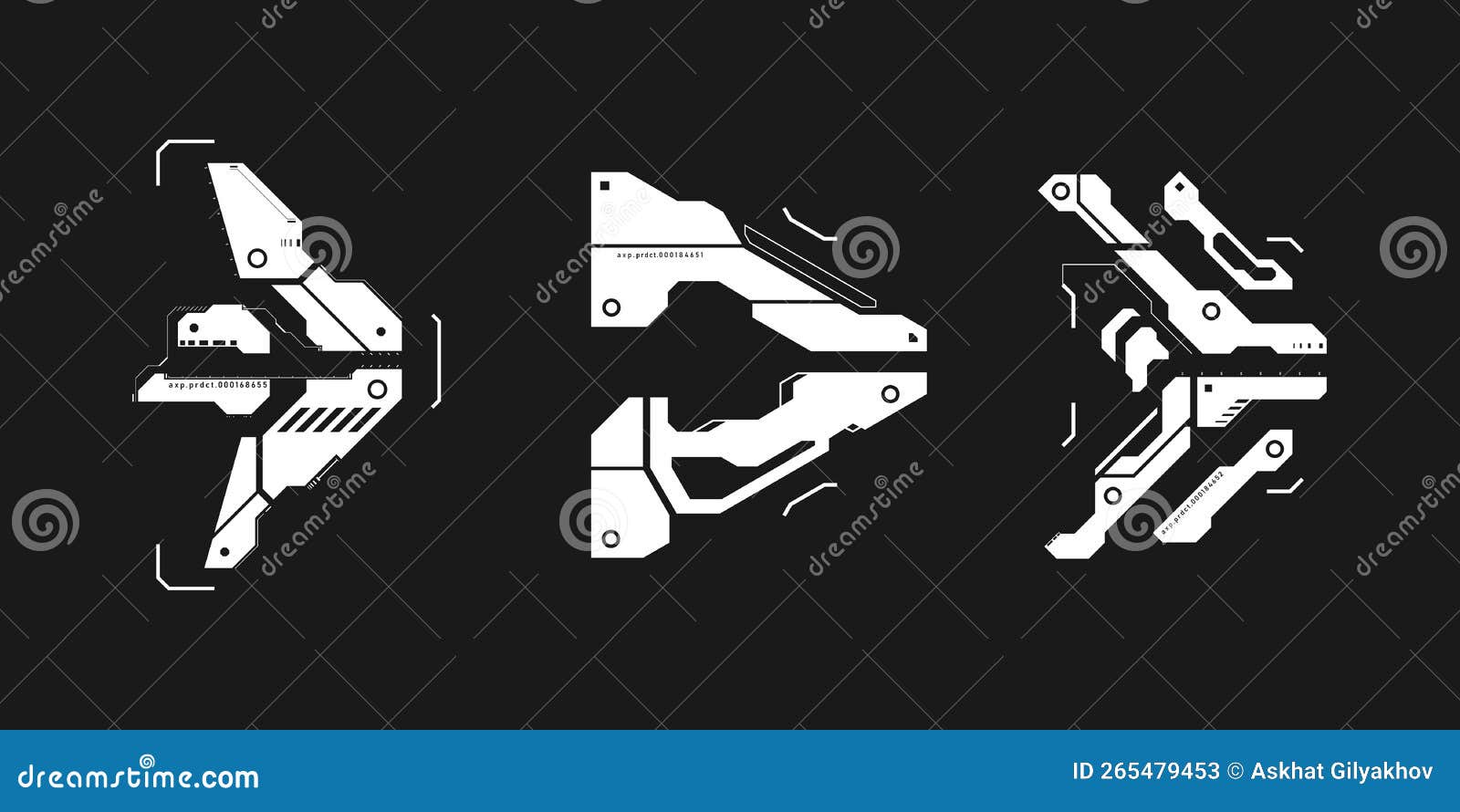 Set of Cyberpunk Arrows. Kit of Futuristic Interface Cyber Elements ...