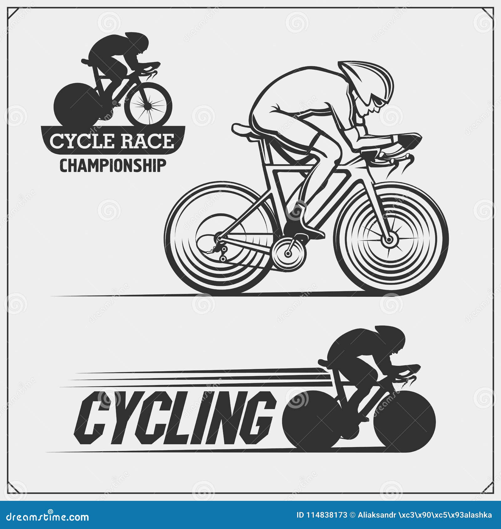 Set Of Cycle Racing Labels, Badges, Emblems And Design Elements ...