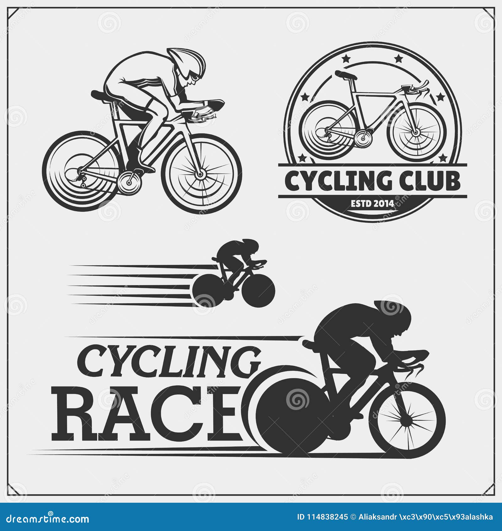 Set of Cycle Racing Labels, Badges, Emblems and Design Elements. Stock ...