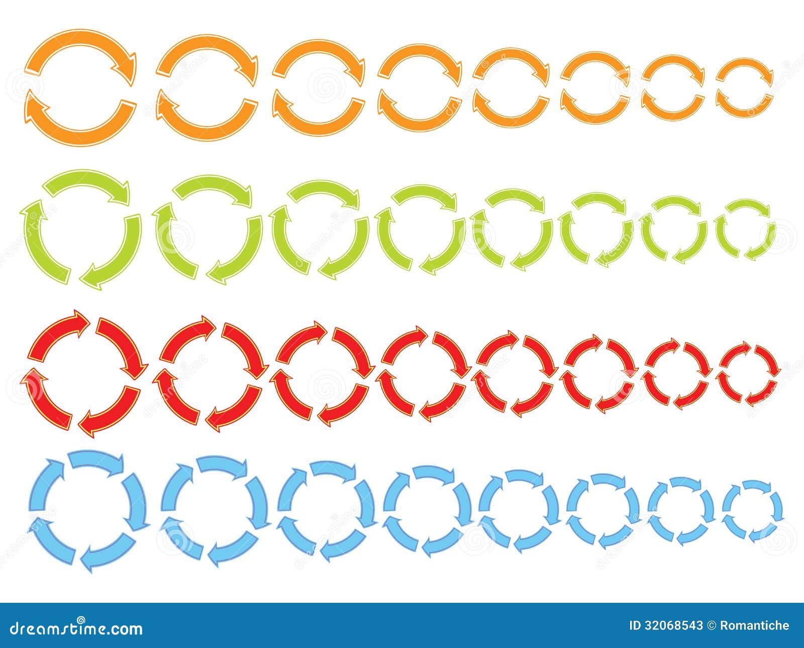 Set of cycling arrows stock vector. Illustration of sign - 32068543