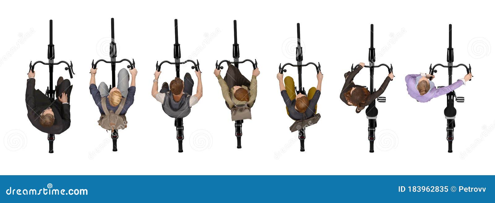 Set Cyclists Top View Isolated On White Royalty-Free Stock Photo ...