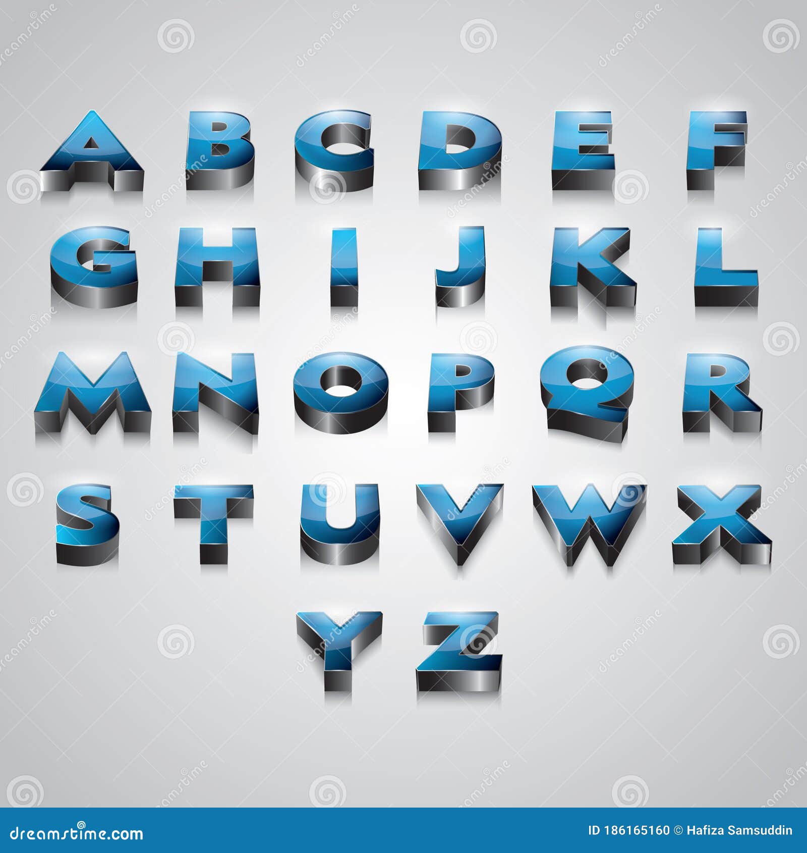 Set of 3d Alphabets. Vector Illustration Decorative Design Stock Vector ...