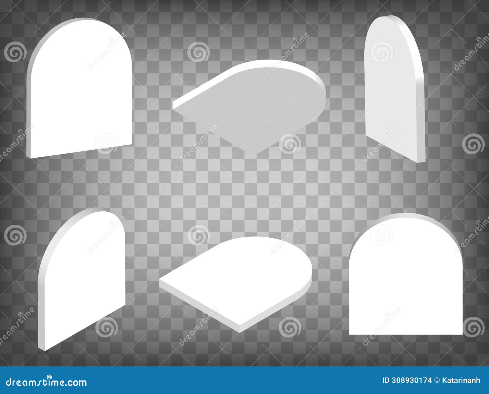 Set of 3d Arches on Transparent Background. Arch 3d Icon Illustration ...