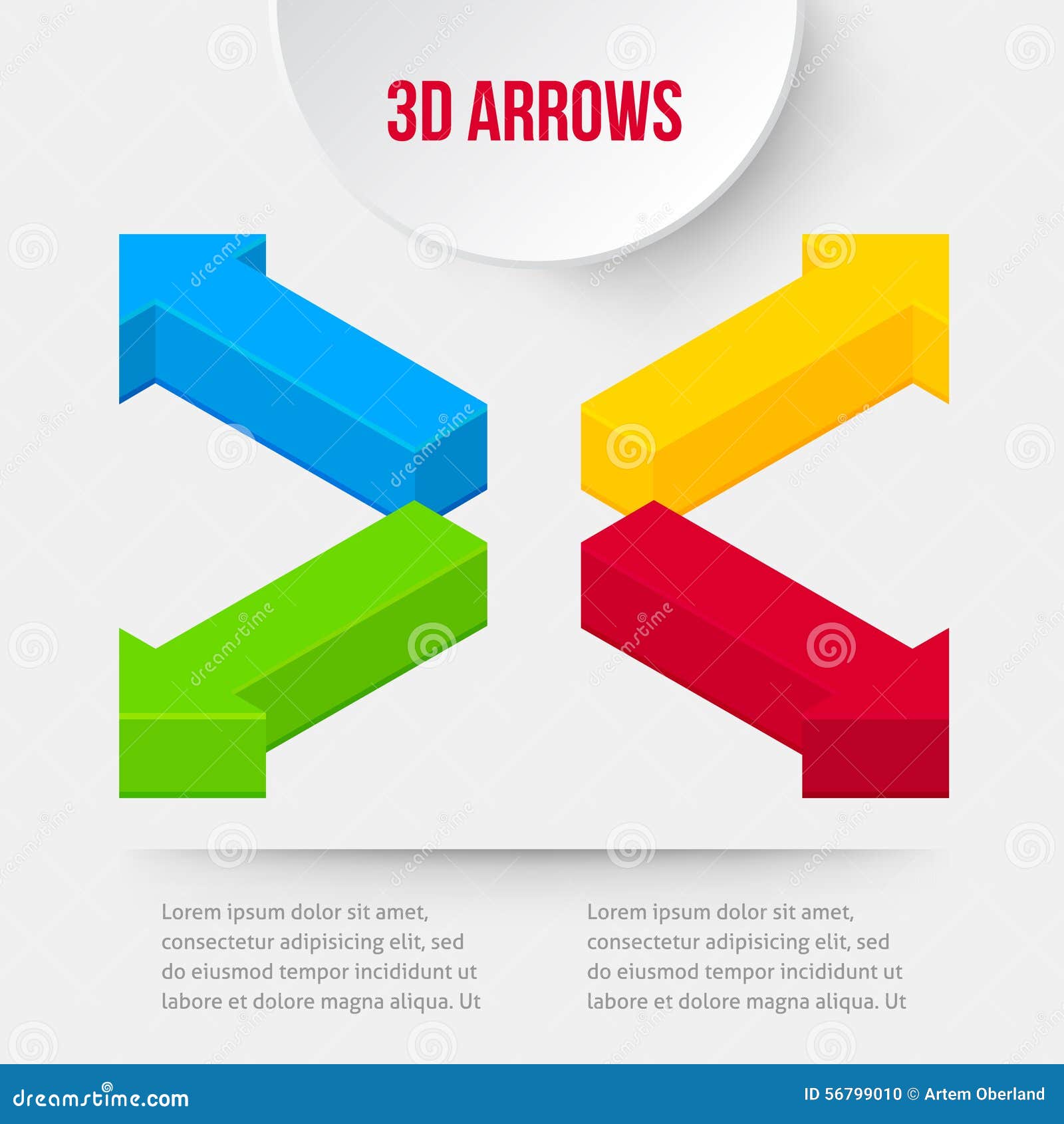 Set of 3D arrows stock vector. Illustration of design - 56799010