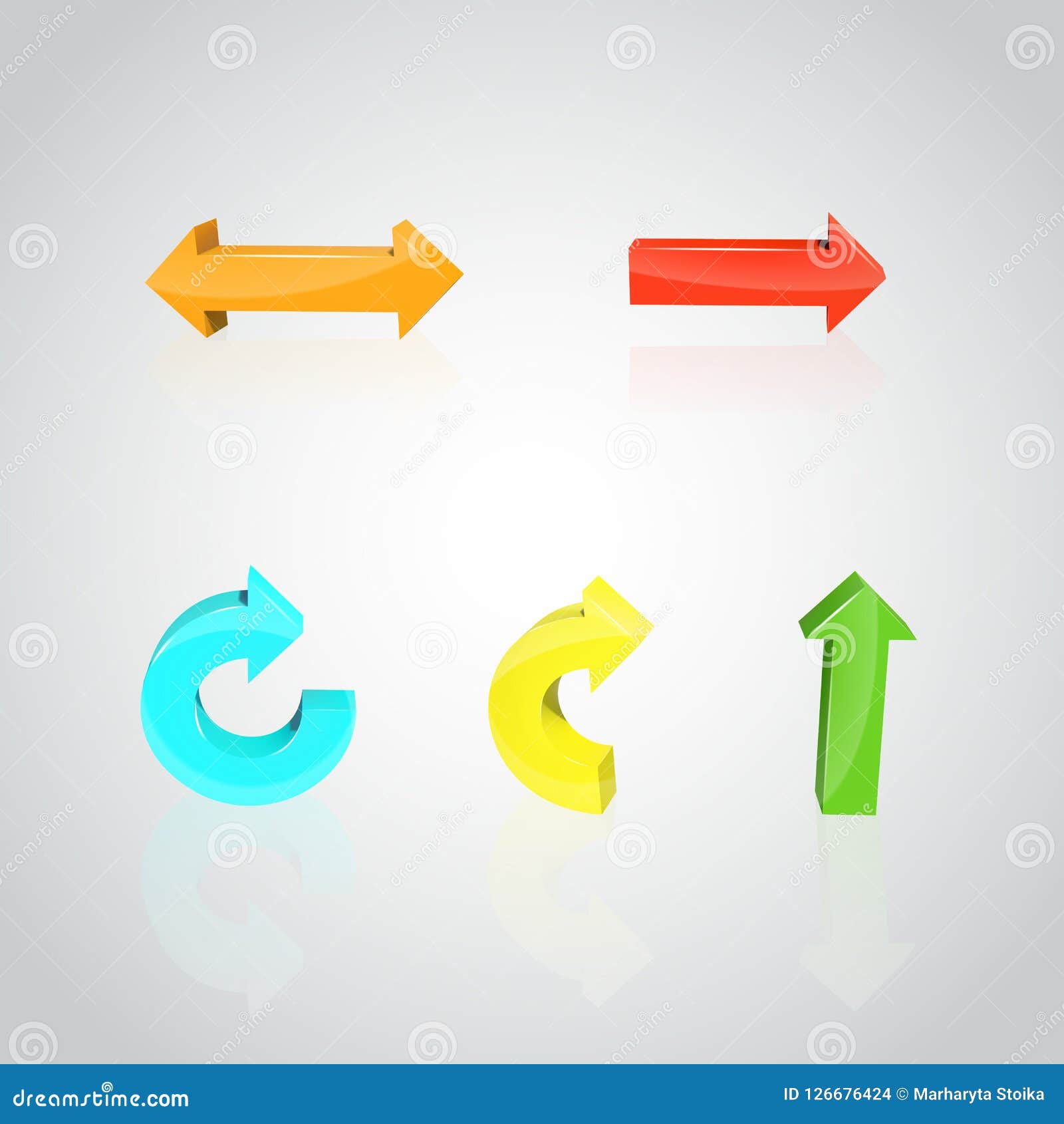 Set of arrows. stock vector. Illustration of dimensional - 126676424