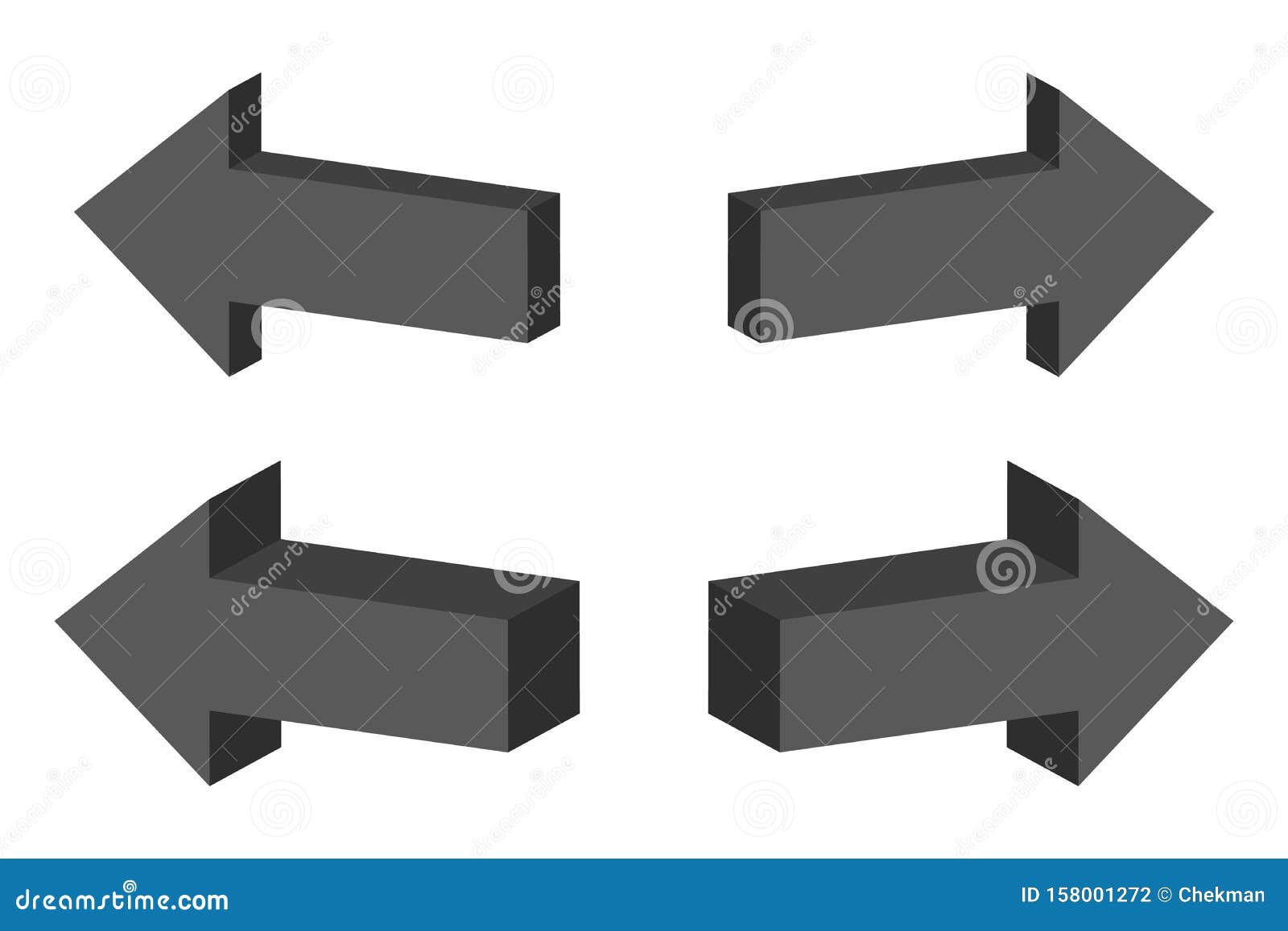 Set of 3D Arrows. Vector Illustration Stock Illustration - Illustration ...
