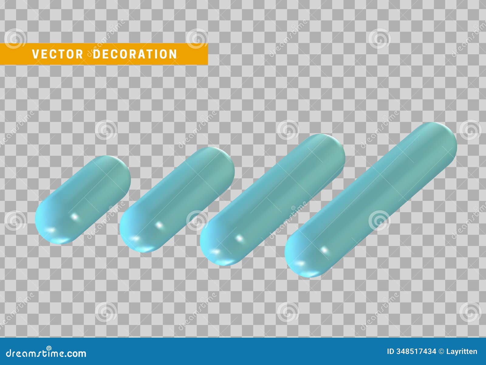 Set 3d Blue Capsule. Geometric Shapes Objects. Realistic Geometry ...