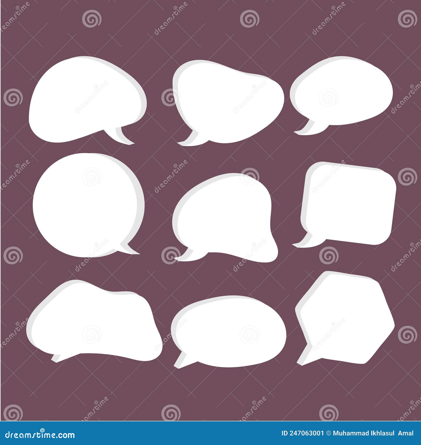 Set of 3d bubble chat stock illustration. Illustration of speak - 247063001