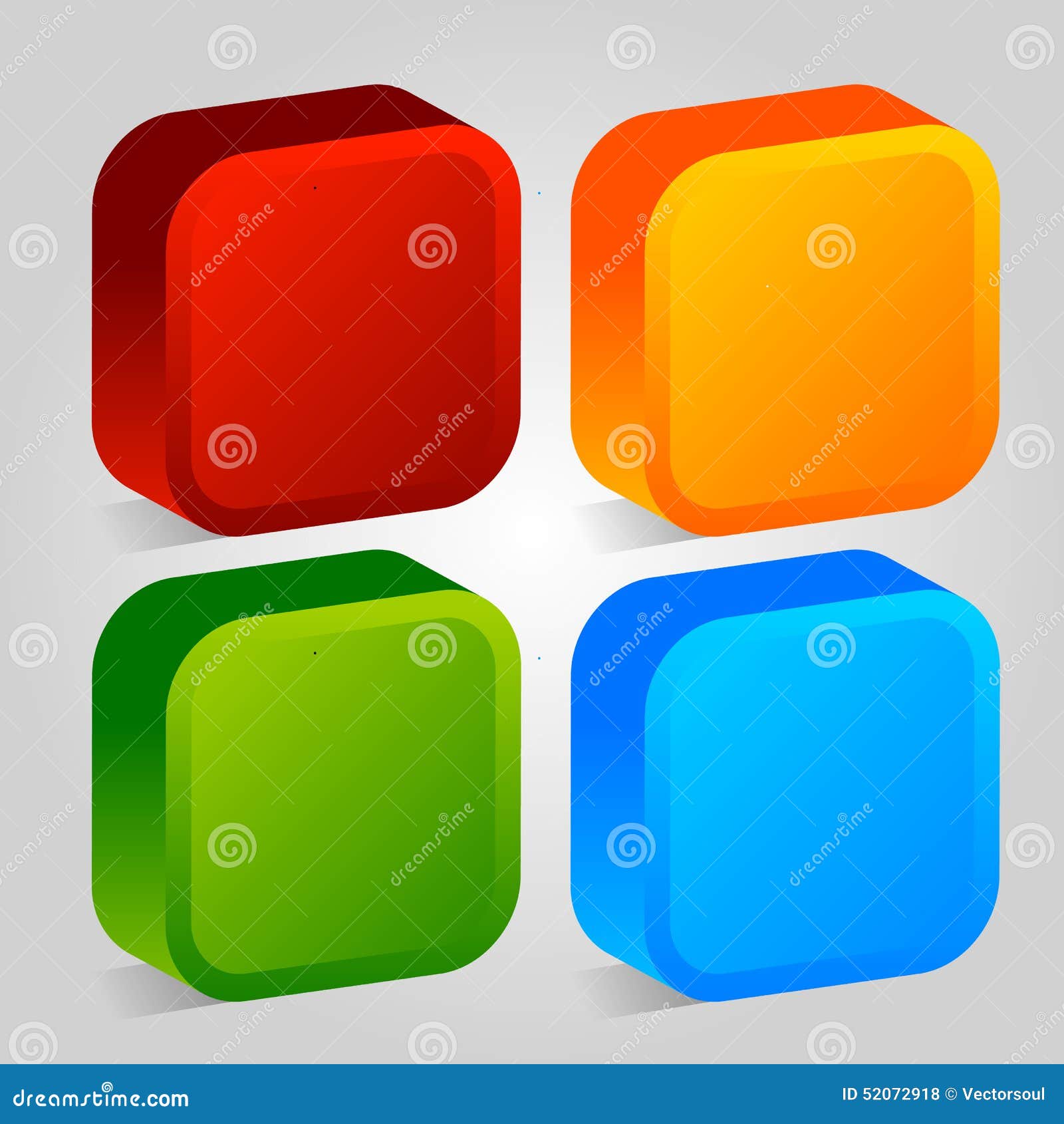 Set of 3d Colorful Rounded Buttons Stock Vector - Illustration of round ...