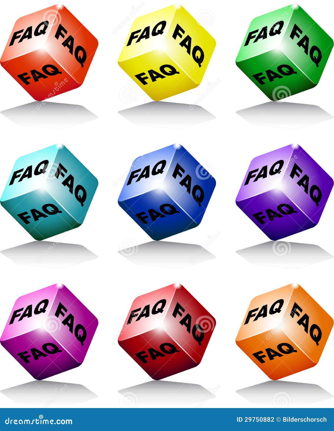 Cube colors faq stock vector. Illustration of element - 29750882