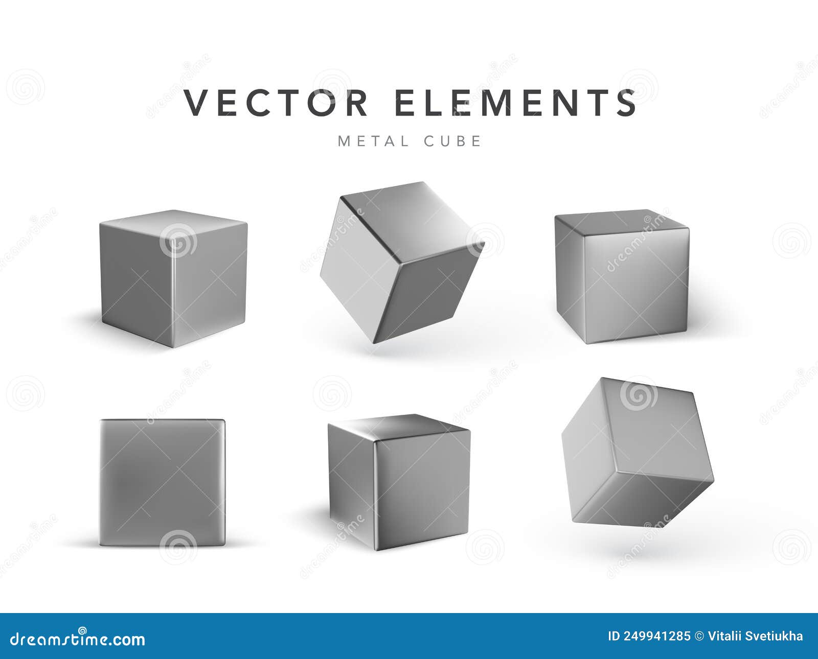Set of 3d Cubes with Shadow. Gray Blocks. Vector Illustration Stock ...