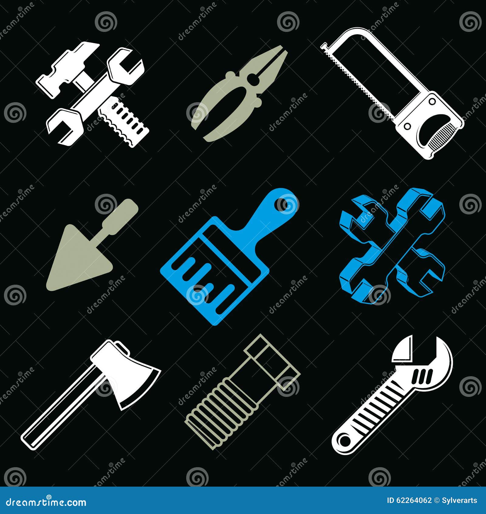 Set of 3d Detailed Tools, Vector Repair Theme Graphic Elements Stock ...