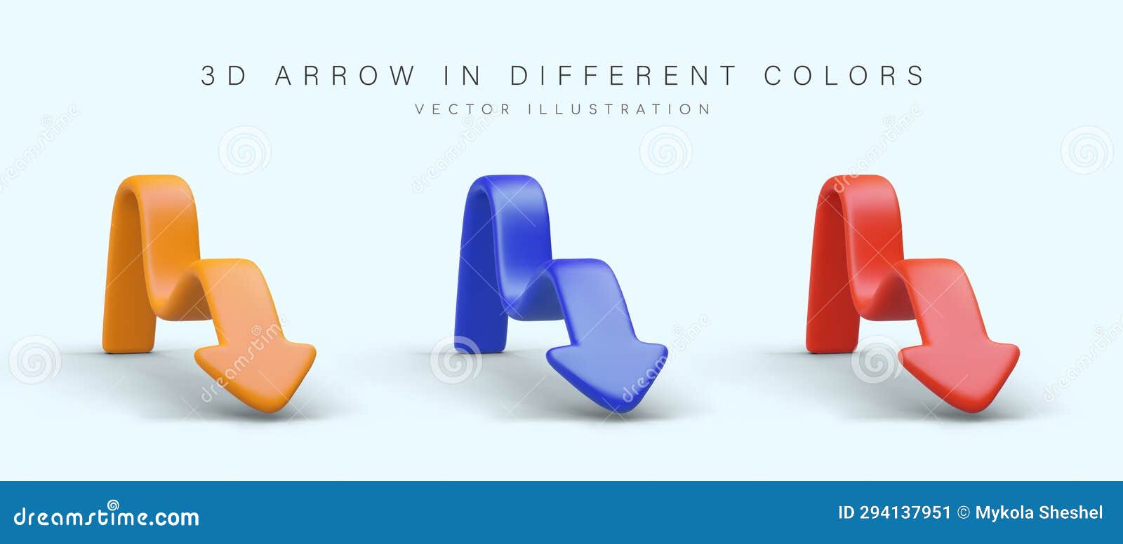 Flexible Arrows In Plasticine Style. Set Of Colored Vector Images | CartoonDealer.com #294137107