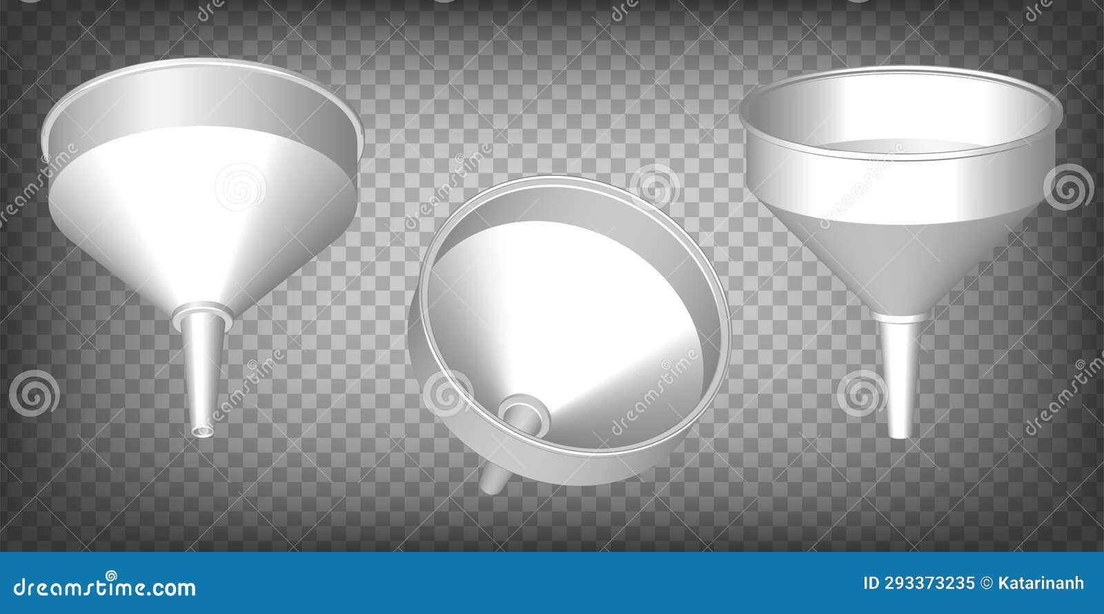 Set of 3d Funnel Realistic on Transparent Background. Funnel 3d Icon ...