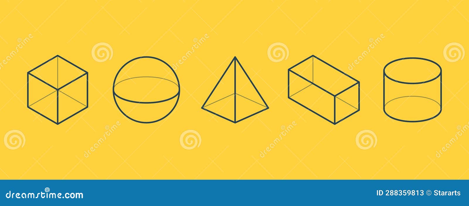 Set of 3d Geometric Basic Shapes Icon Stock Vector - Illustration of ...