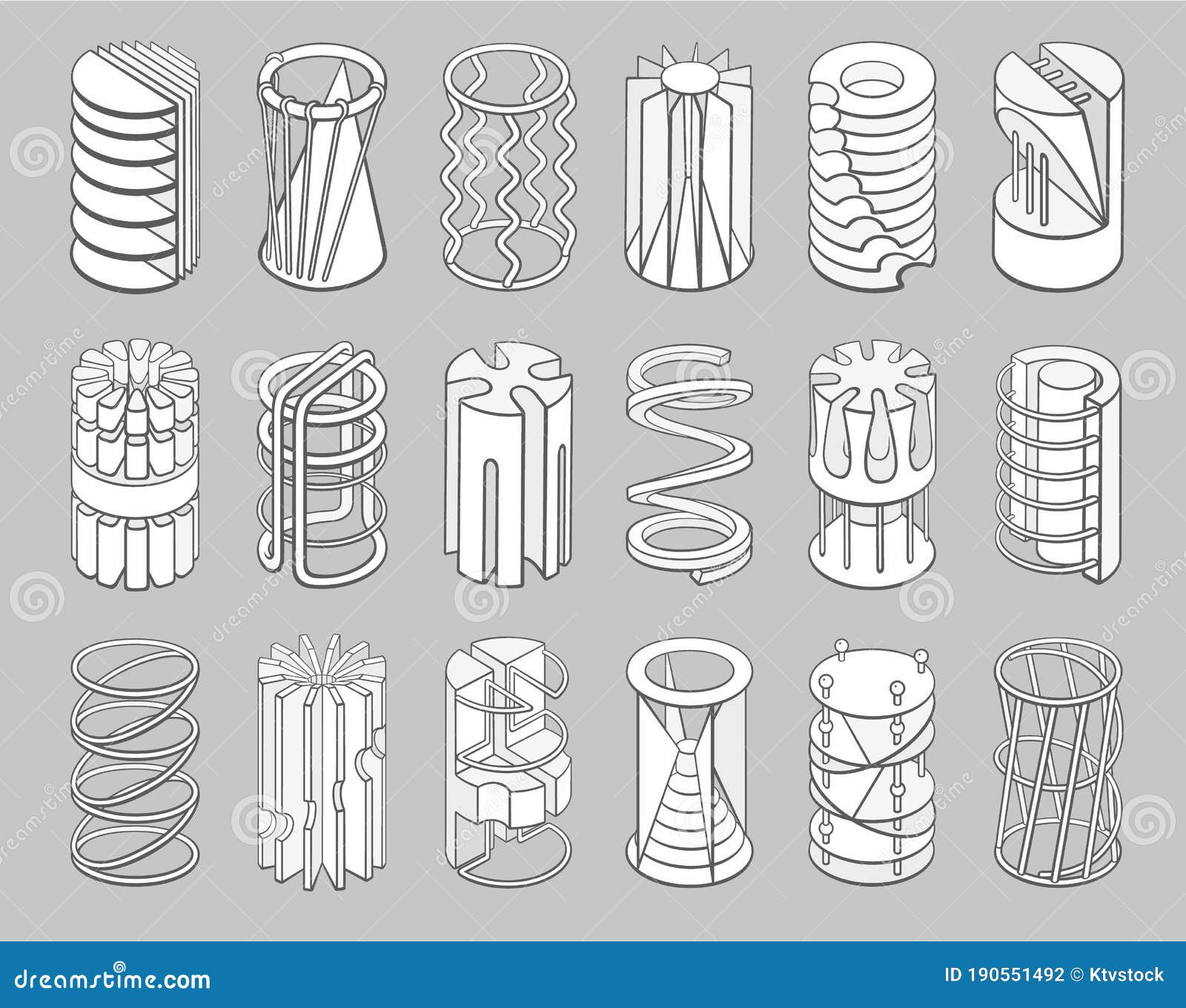 Set of 3D Geometric Shapes Cylinder Designs Stock Vector - Illustration ... Set of 3D Geometric Shapes Cylinder Designs Stock Vector - Illustration ...