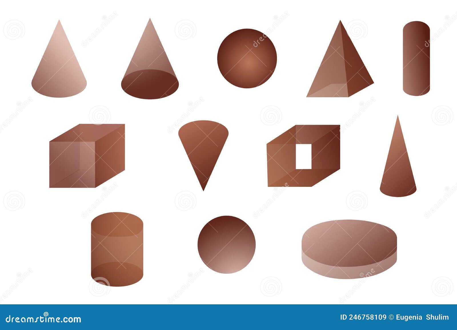 Set of 3D Geometric Shapes. Isometric Views. the Science of Geometry ...