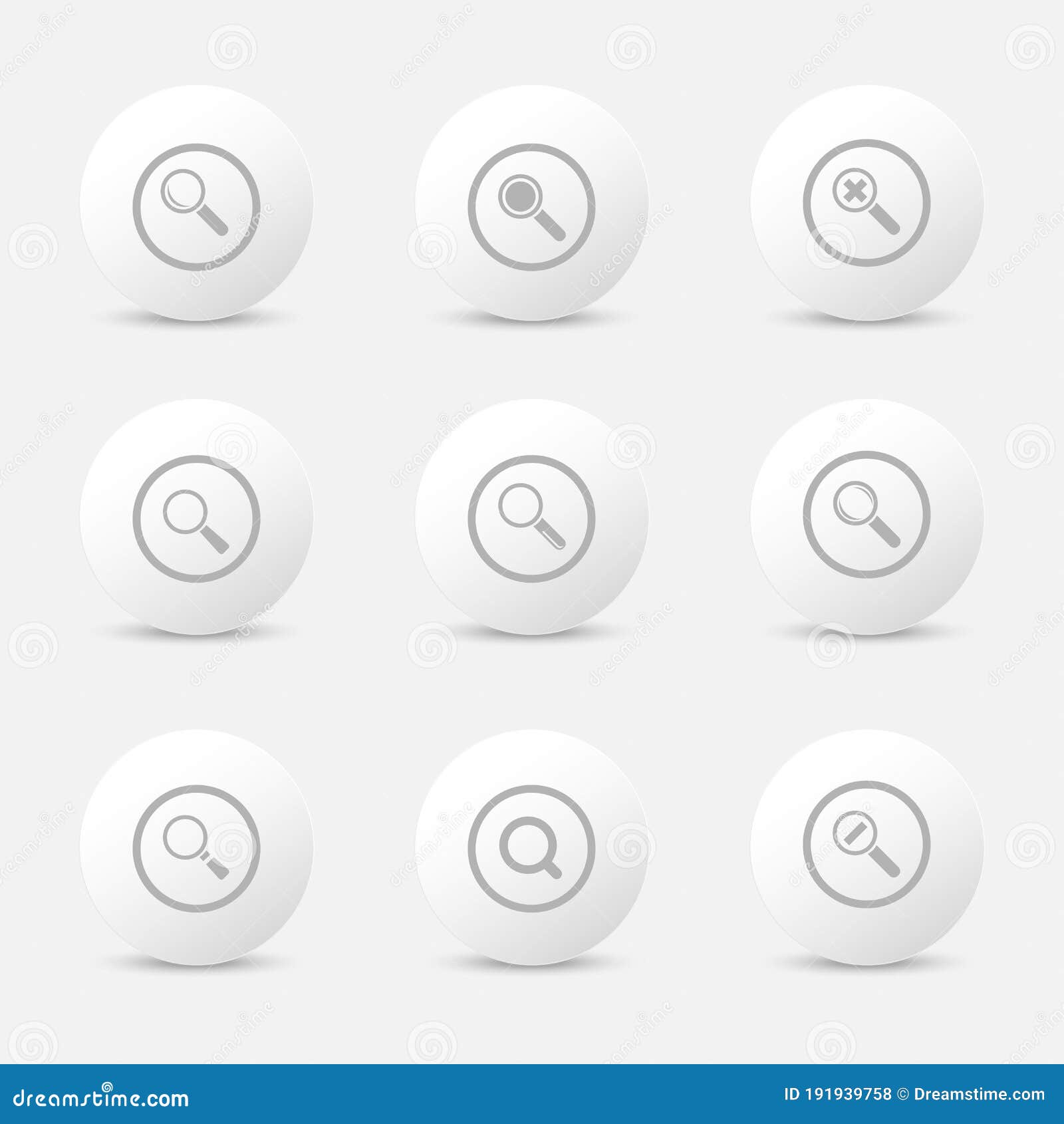 Set of 3d Magnifier Icons. Vector Stock Vector - Illustration of icons ...