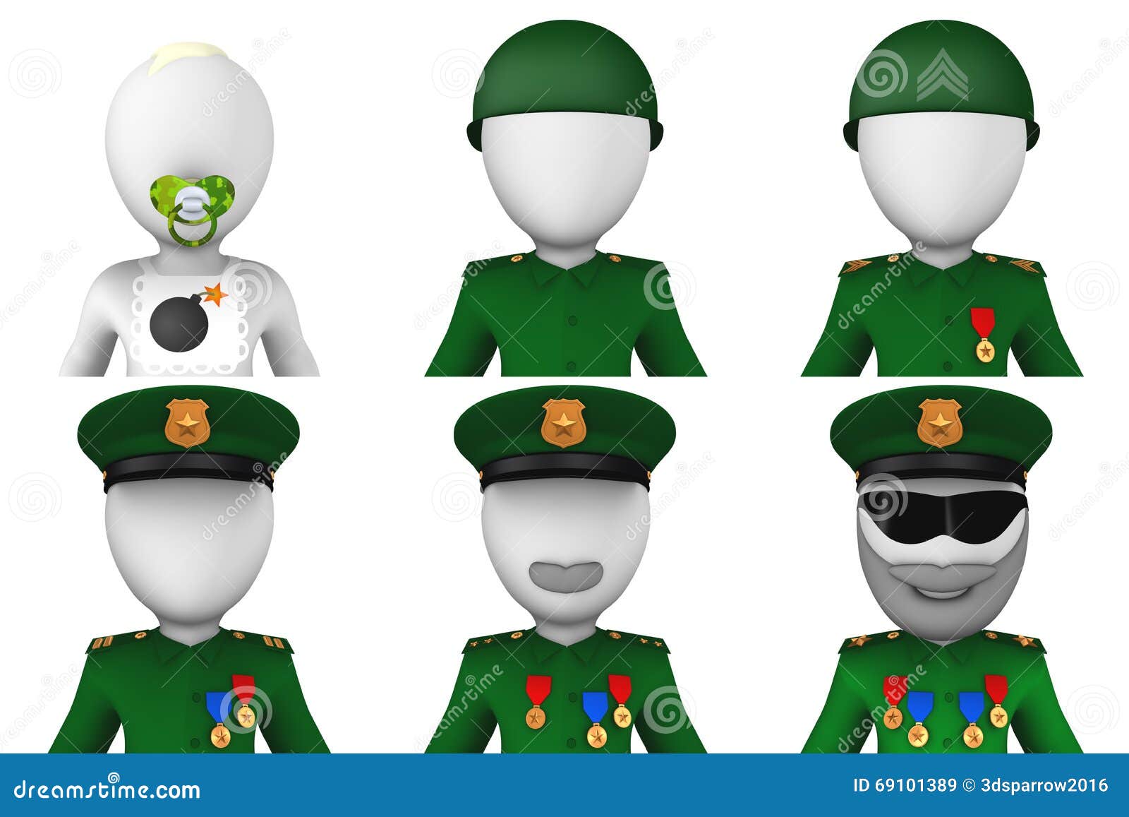 Military Avatars Cartoon Vector | CartoonDealer.com #52177575