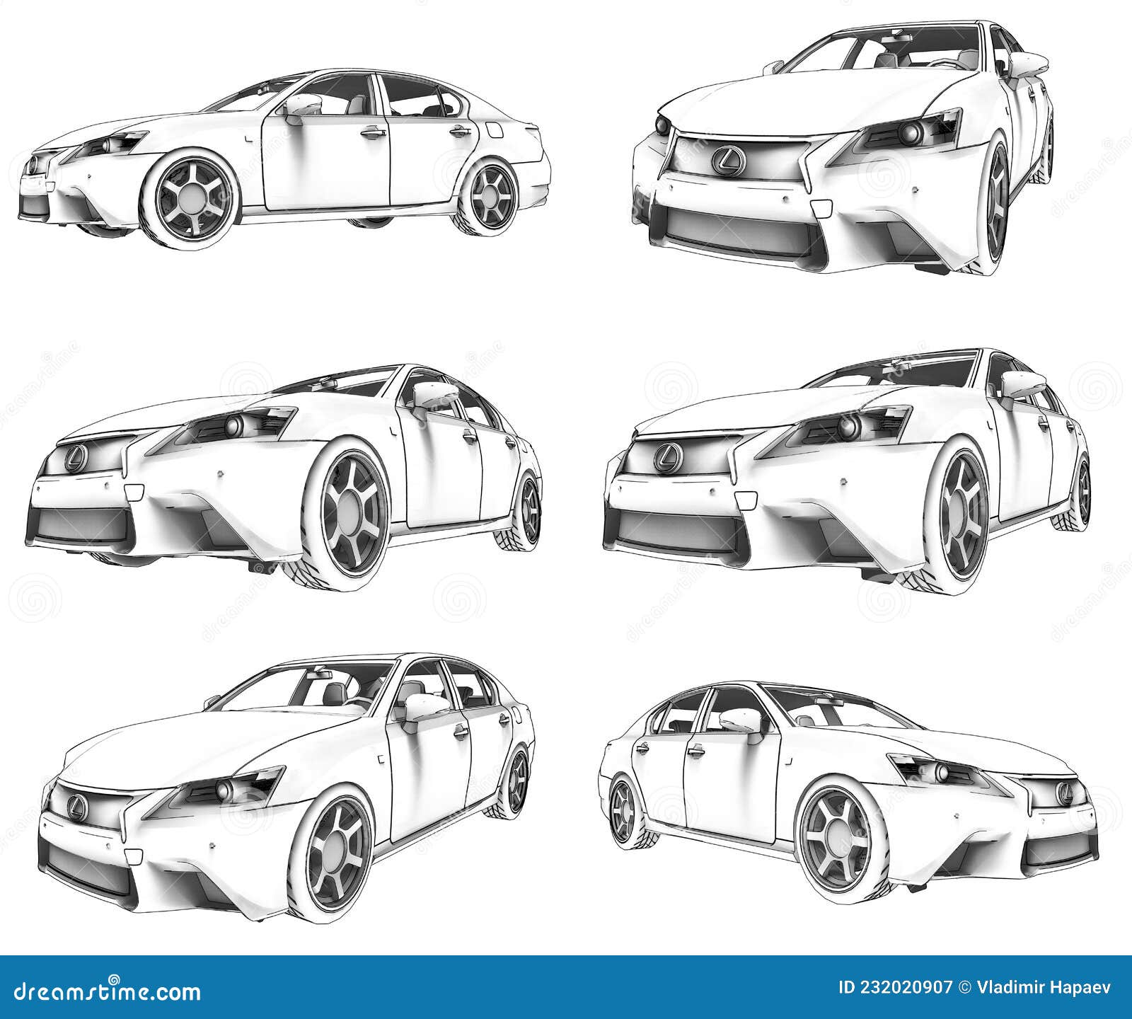 3d Model Red Lexus Gs On White Background. 3d Rendering. Editorial ...