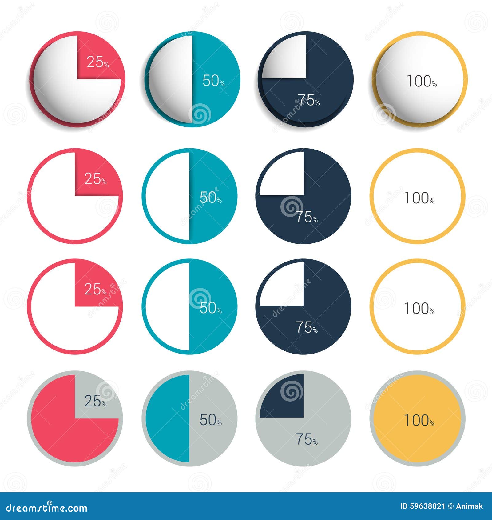 Set Of Round Charts. Vector Illustration | CartoonDealer.com #45202882