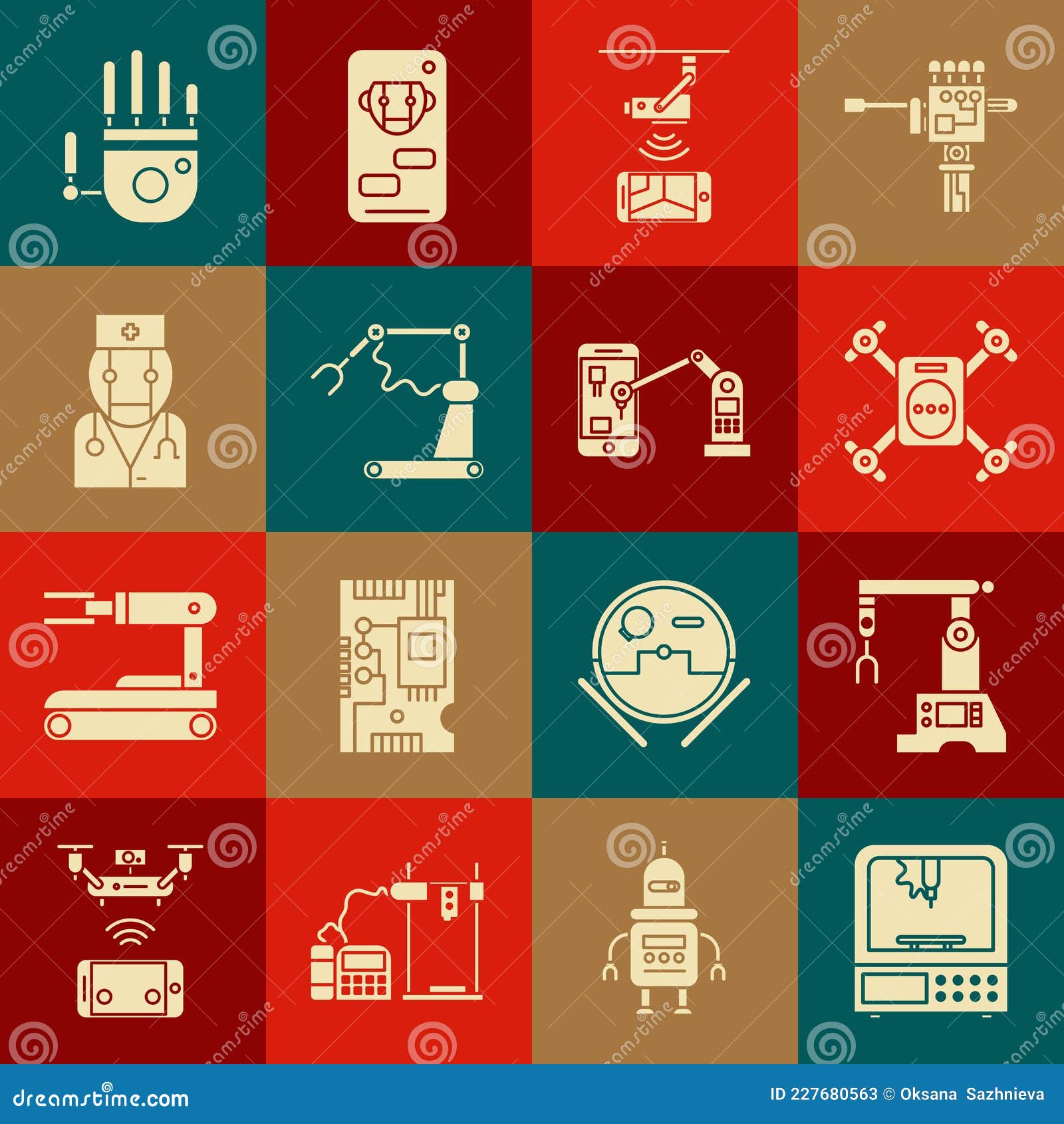 Set 3D Printer, Assembly Line, Drone Flying with Action Camera ...