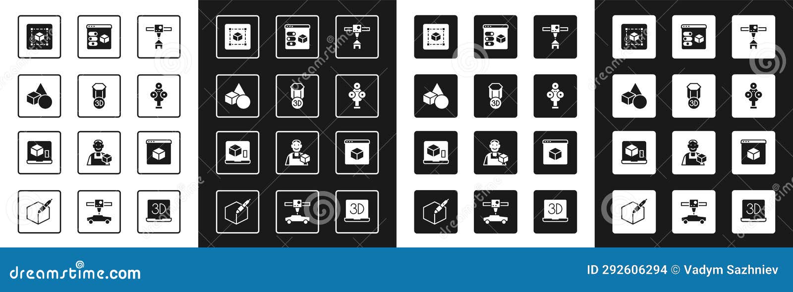 Set 3D Printer House, Basic Geometric Shapes, Geometric Figure Cube ...