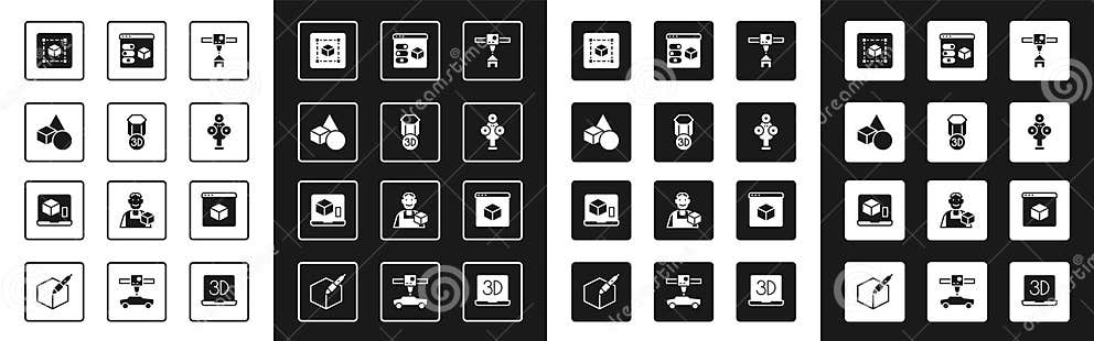 Set 3D Printer House, Basic Geometric Shapes, Geometric Figure Cube ...