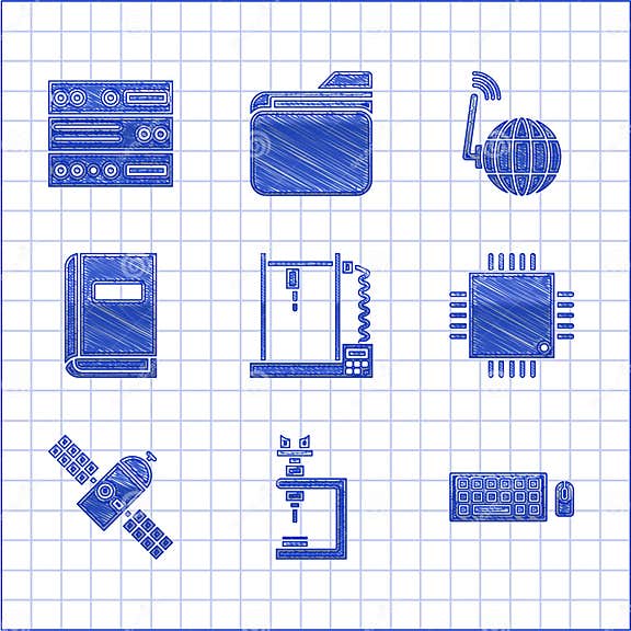 Set 3D Printer, Microscope, Keyboard and Mouse, Processor with ...