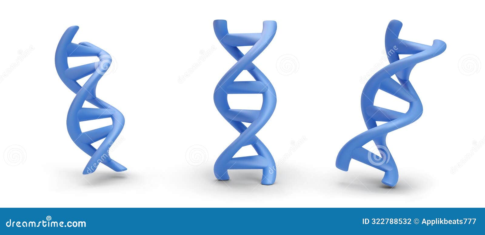 Set of 3d Realistic Blue DNA Icons with Shadow Isolated on White ...