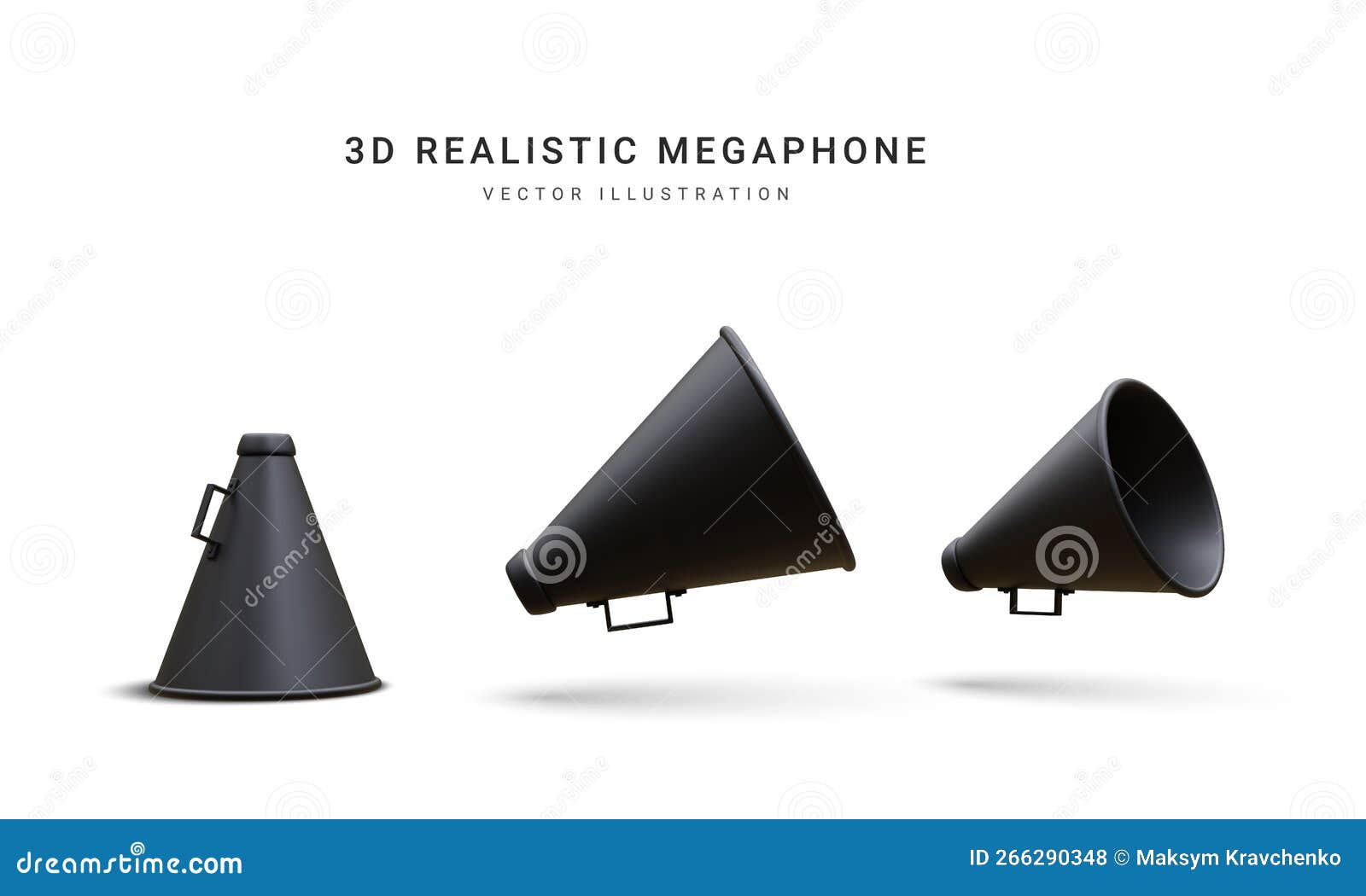Megaphones Realistic On Background. Design Template, Banner, Web ...