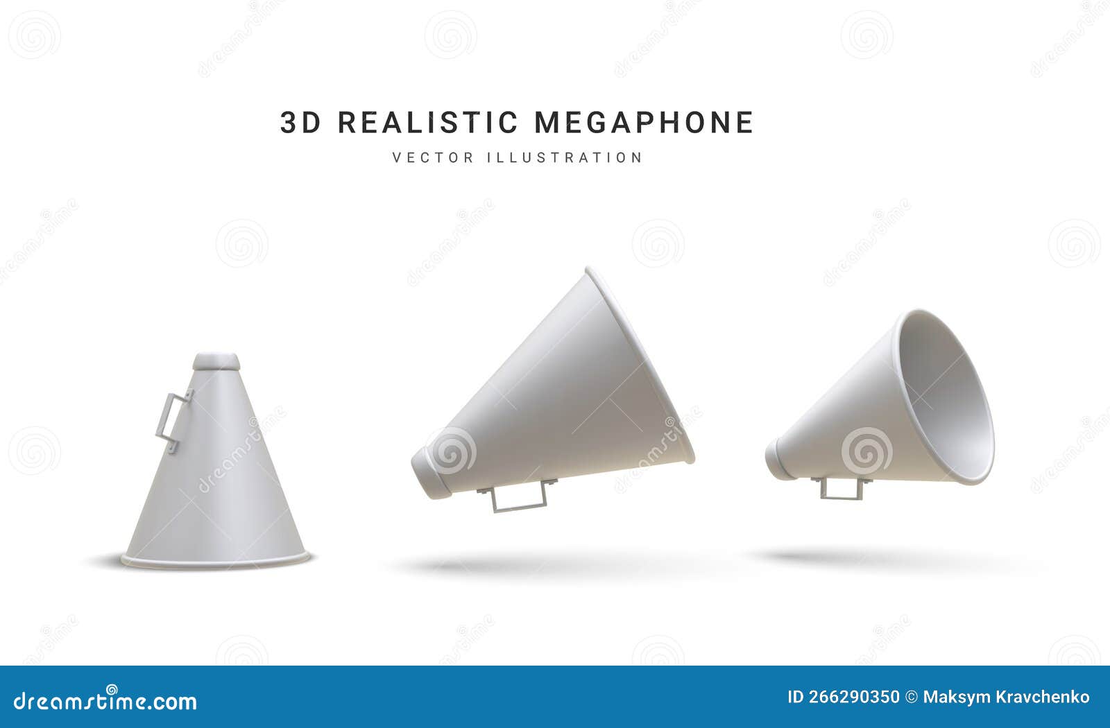 Megaphones Realistic On Background. Design Template, Banner, Web ...