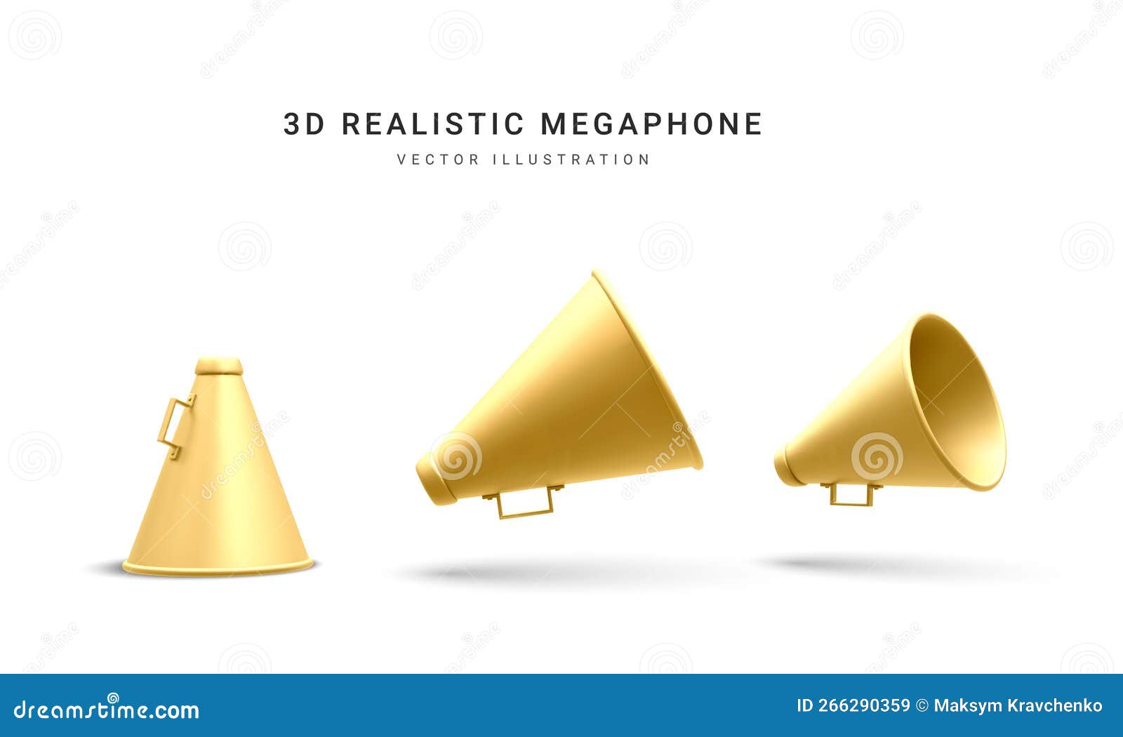 Megaphones Realistic On Background. Design Template, Banner, Web ...