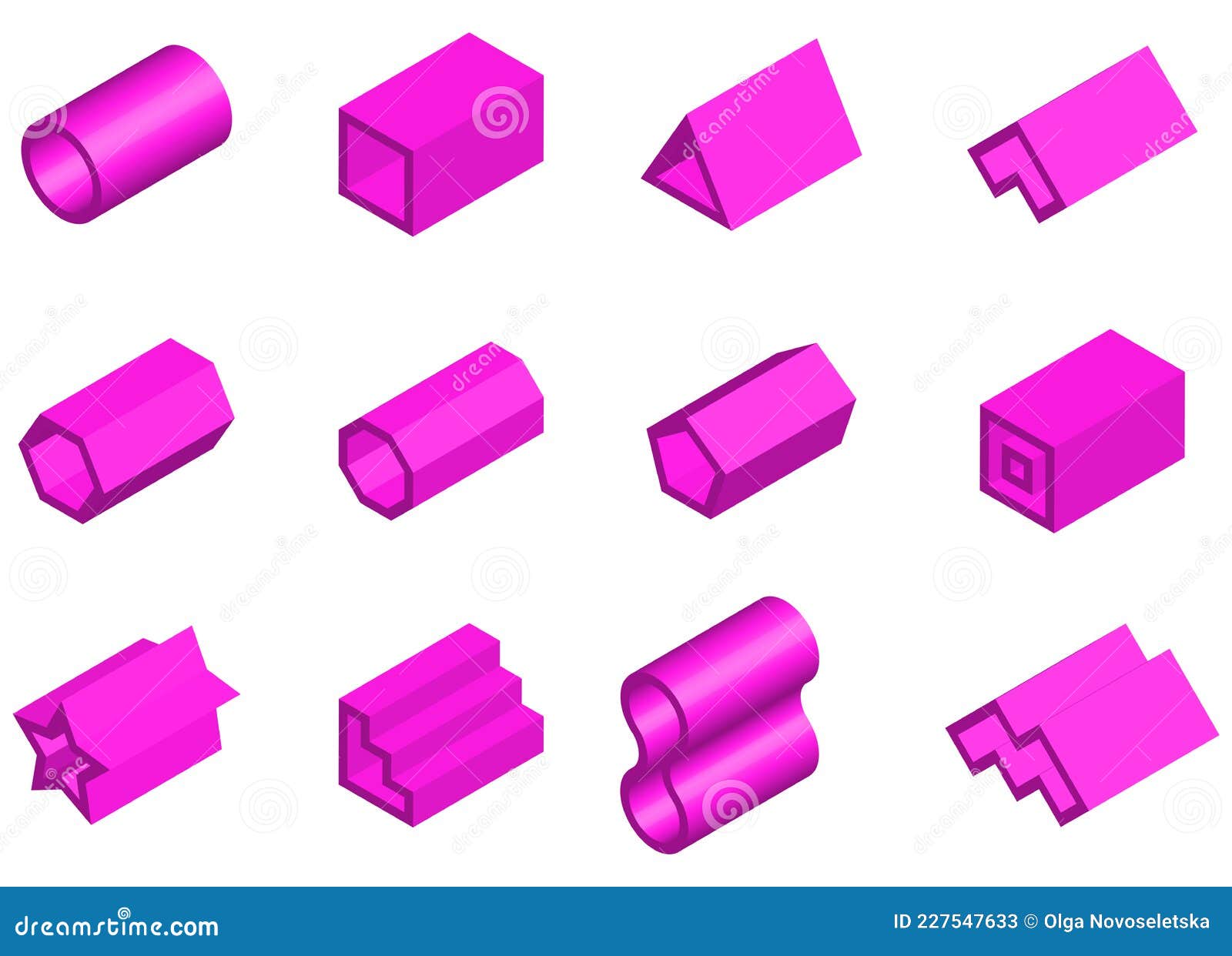 Set of 3D Realistic Vector Objects on White Background. Stock Vector ...