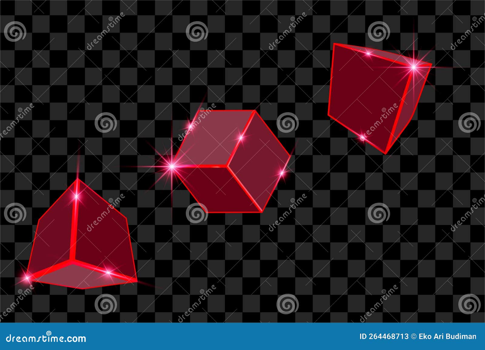 Set Of 3d Red Geometric Shapes Objects. Realistic Geometry Elements ...