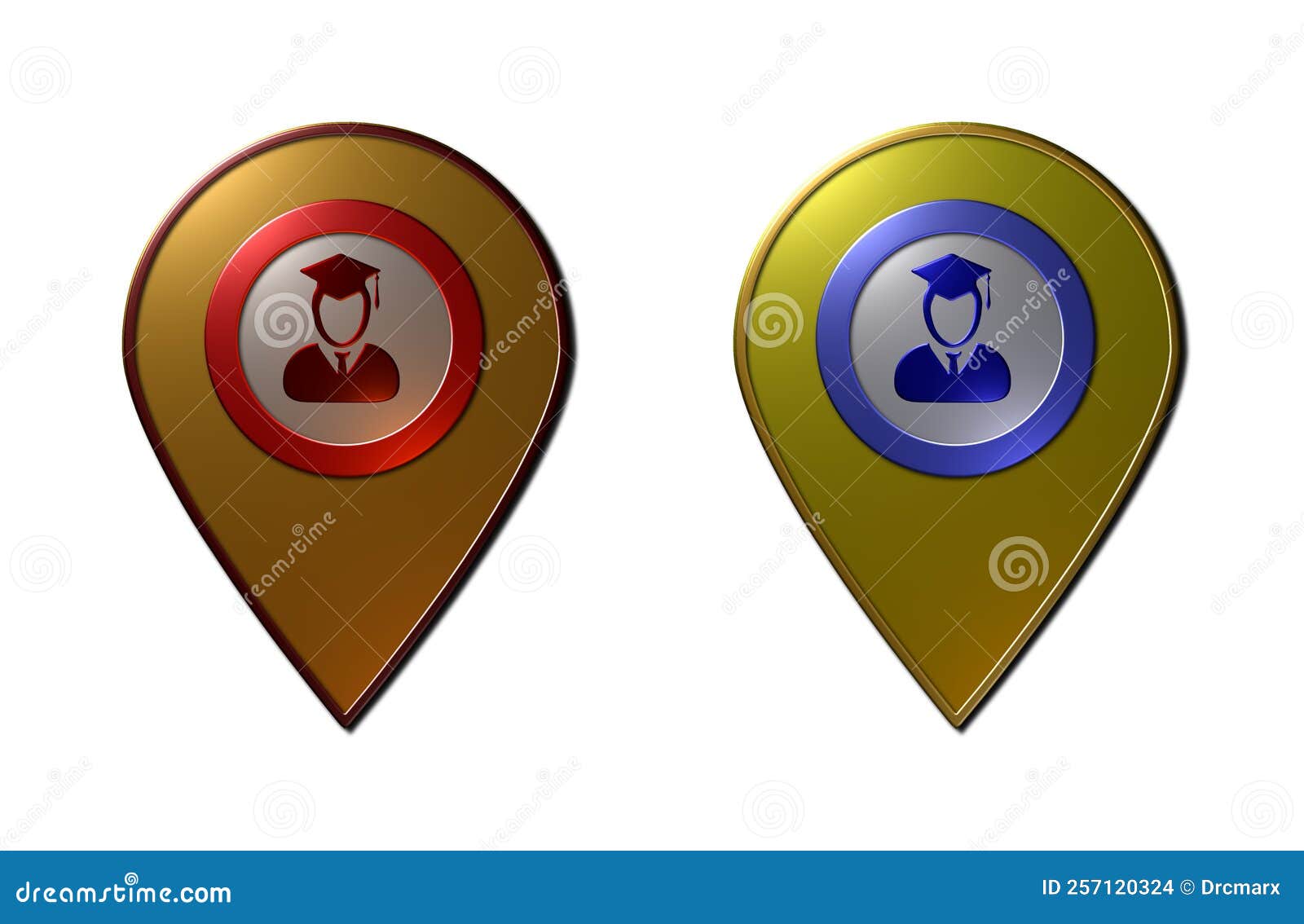 A Set of 2 - 3D Rendered Illustrations of Education Institution ...