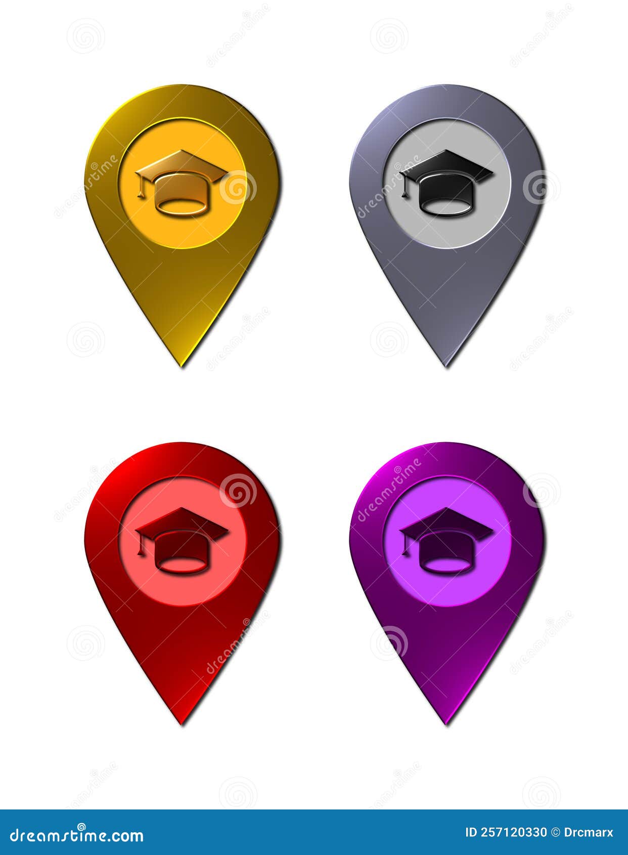 A Set of 4 - 3D Rendered Illustrations of Education Institution ...