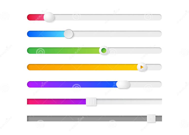 Set of 3d Scrollbars for User Interface. Scrollbar Template Design for ...